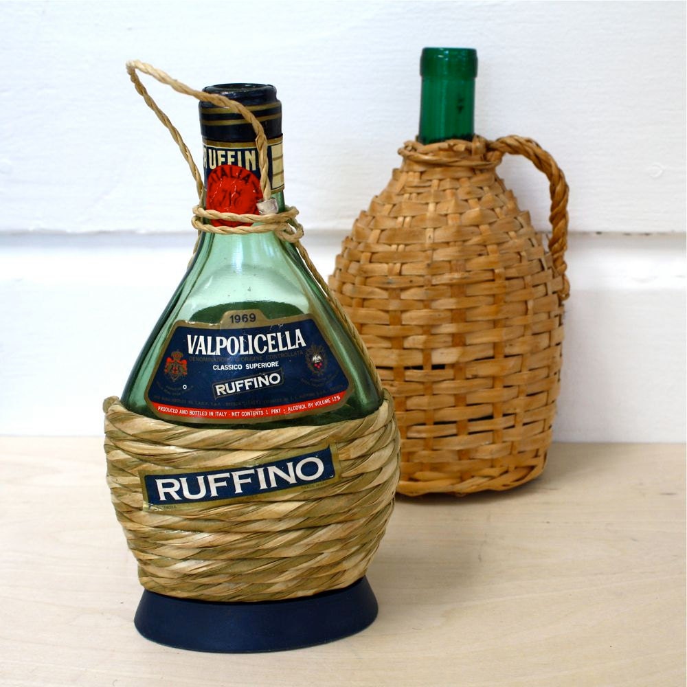 Reserved Wicker wine Bottle Quinta 1967 by TheModShop on Etsy