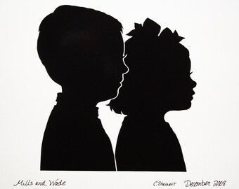 Custom double silhouette not a print by silhouettesbycarolin