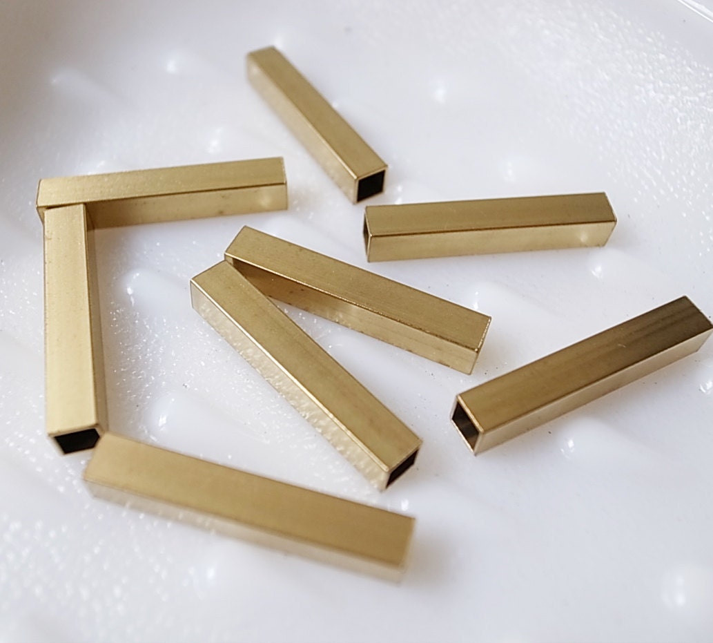 20 pieces of newly made raw brass tube square by rawbrassshop