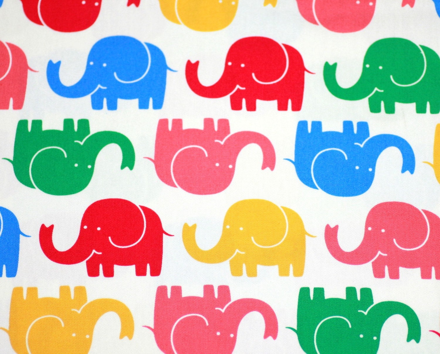Colorful Elephant Print Japanese Fabric by beautifulwork on Etsy