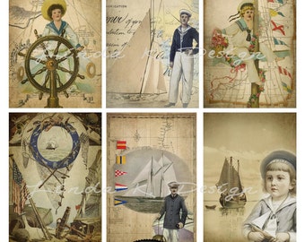 Nautical collage | Etsy