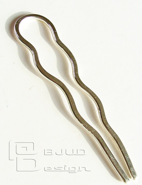 1 Solid Sterling Silver Hair Pin Vintage style Hairpin Hair