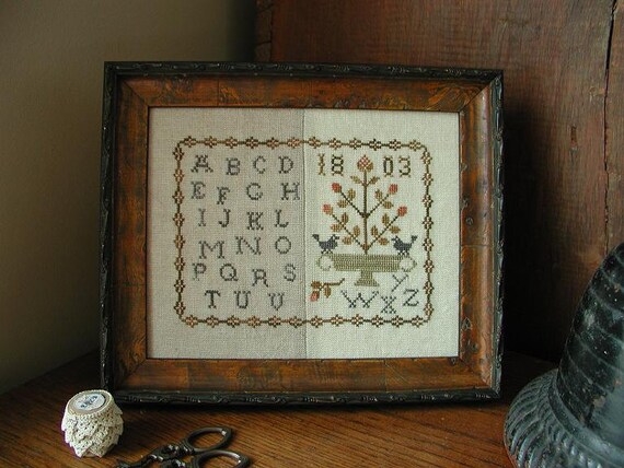 Primitive Cross Stitch Pattern Side by by threadworkprimitives