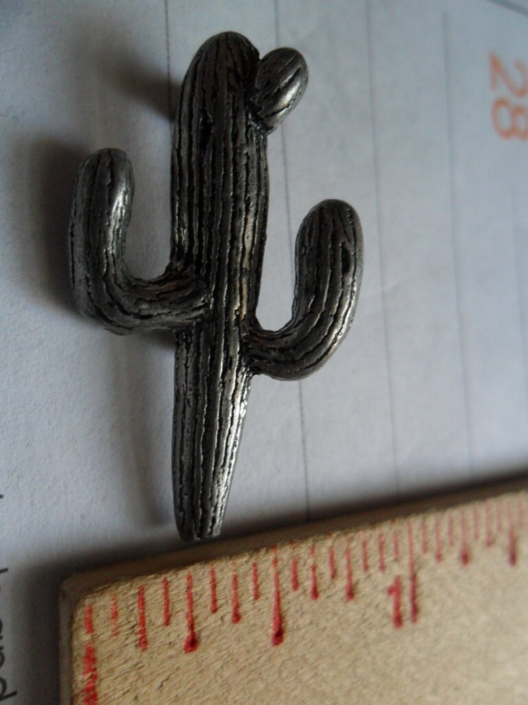 Vintage Pewter Pin Brooch – Saguaro Cactus signed J. RITTER – – Haute Juice