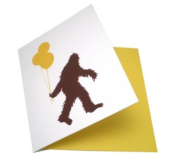 Happy Birthday Sasquatch Screenprinted Card by OrangeTwist