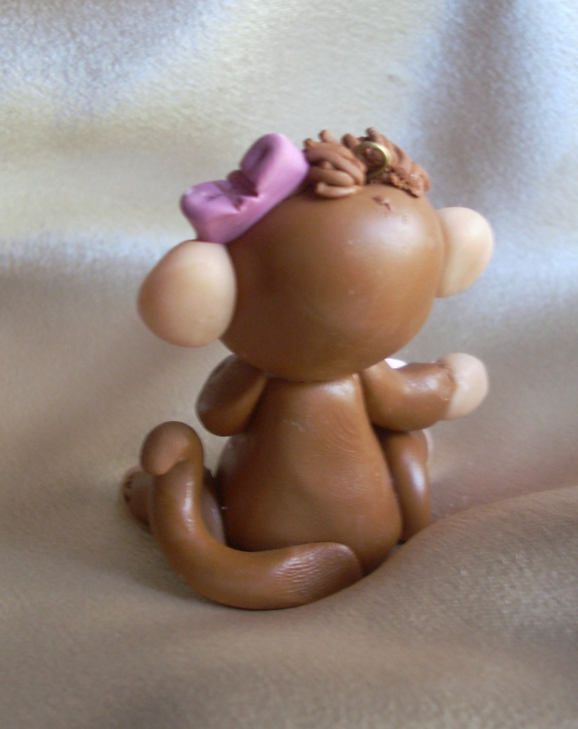 polymer clay personalized monkey Christmas ornament cake