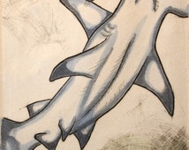 Unique hand colored etching related items | Etsy