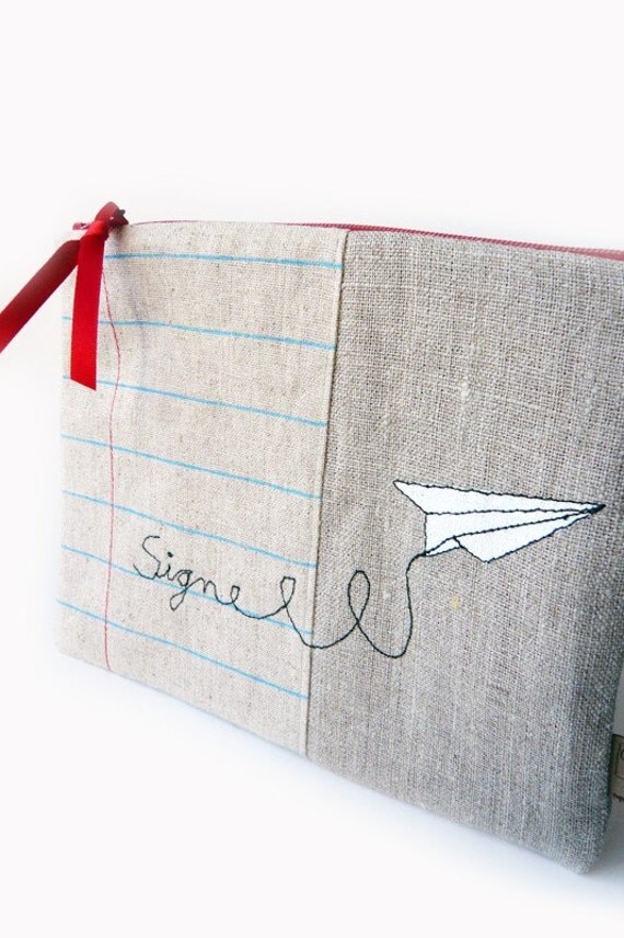 your customized paper plane pouch MTO