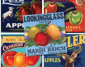 Apple labels | Etsy