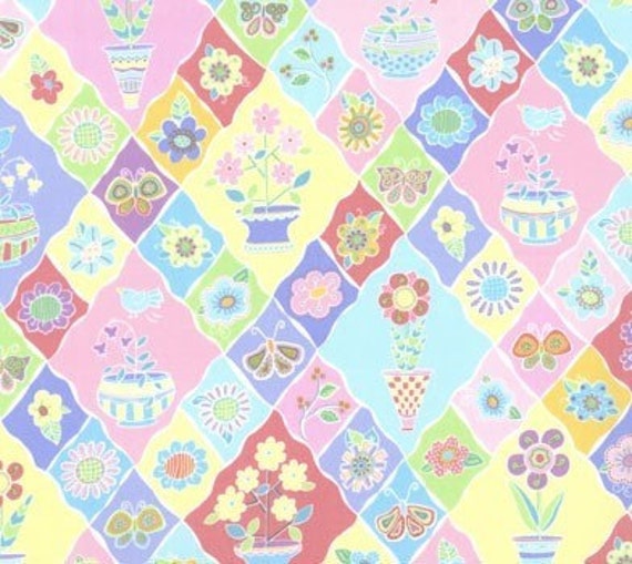 Cheri Strole Fabric Spring Meadow Flower Pots for Moda Fabrics