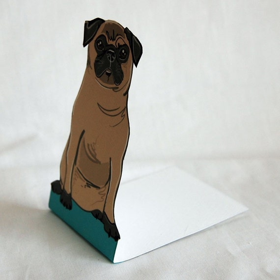 Keep Calm Pug Desk Decor Paper Doll by AfricanGrey on Etsy