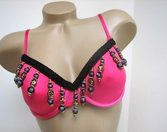Items similar to Sea Shell Rhinestone Pearl Bra and Panty Burlesque ...