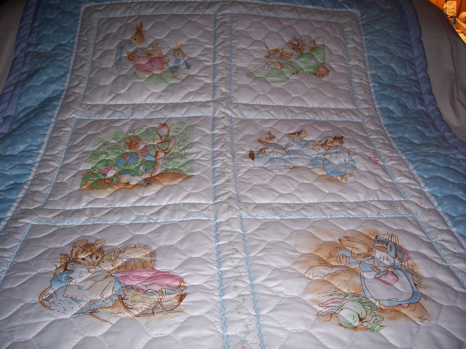 Vintage Peter Rabbit Nursery Peter Rabbit on Pink Beatrix Potter Cot ...