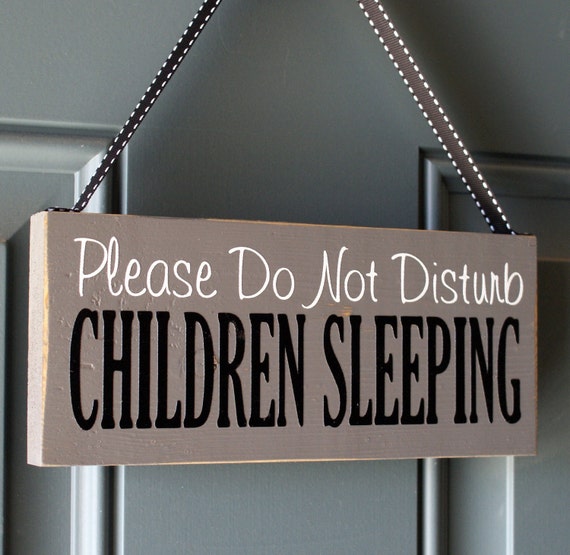 Do Not Disturb Children Baby Sleeping wood sign by creativecatt