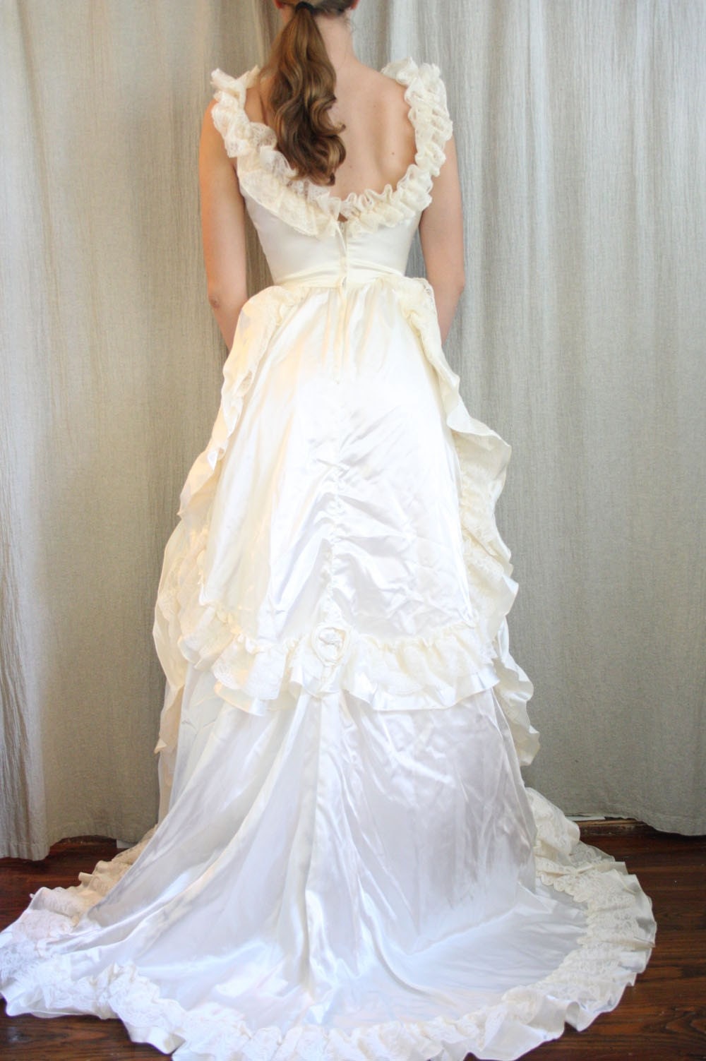 Sale . Reserved . The Vintage Pearl Ruffle Bustle by adVintagous