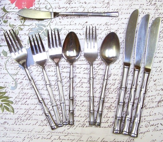 Bamboo Stainless Flatware Set of 10 Japan Korea