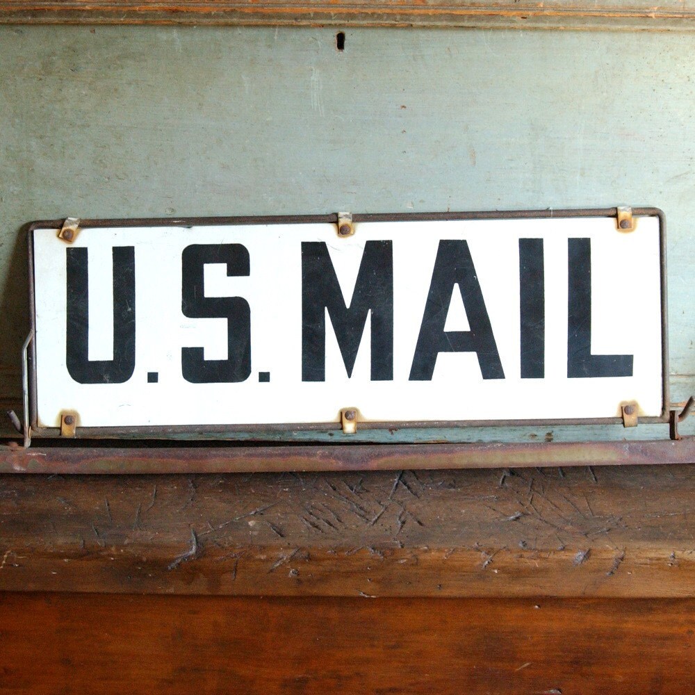 Salvage US Mail Metal Post Office Sign by CountryAnthropology