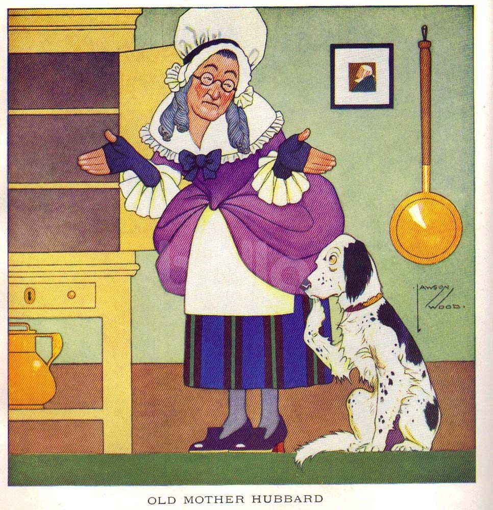 Old Mother Hubbard Color Plate Lawson Wood Nursery Rhymes