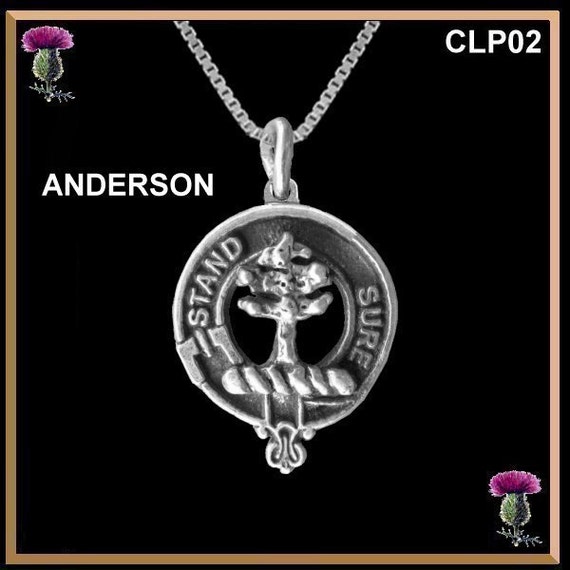 Anderson Clan Crest Scottish Pendant Sterling Silver Clp02