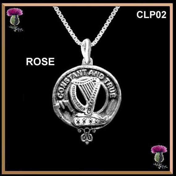 Rose Clan Crest Scottish Pendant CLP02