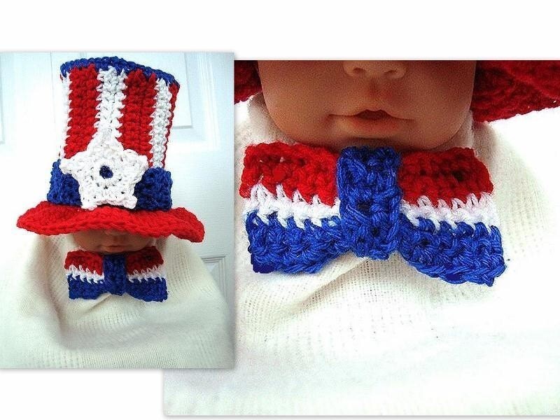 Crochet PATTERN ....UNCLE SAM Hat num 252 newborn by Hectanooga