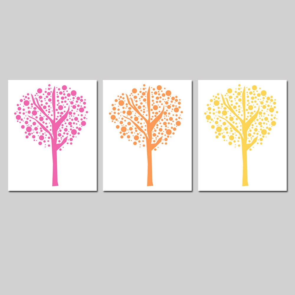 Tree Dot Trio – Set of Three 8×10 Prints – Modern Nursery Decor – Kids ...