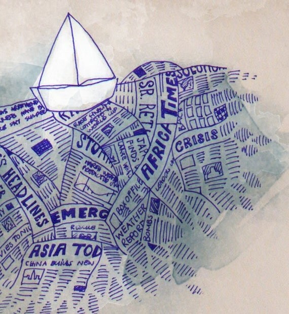 Items similar to Limited Edition Print Paper Sail Boat on Etsy