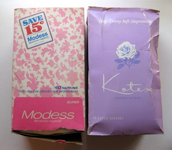 vintage KOTEX and MODESS maxi pads