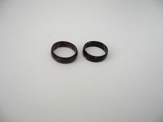 Genuine Tortoise Shell Rings Pre Ban Stacking Set of 2