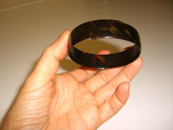 Antique Pre Ban Tortoise Shell Bangle Bracelet