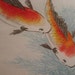 Koi Fish Original Large Framed Chinese Brush Painting 28x38