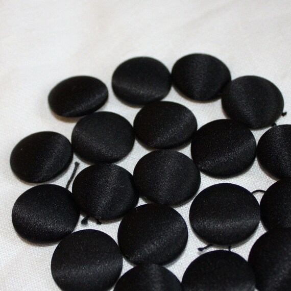 Vintage Black Satin Tuxedo Buttons Set of 19 Vintage Black Satin Tuxedo Buttons Set of 19