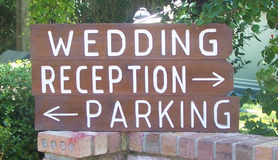 Items similar to Custom made wood signs engraved wedding sign parking ...
