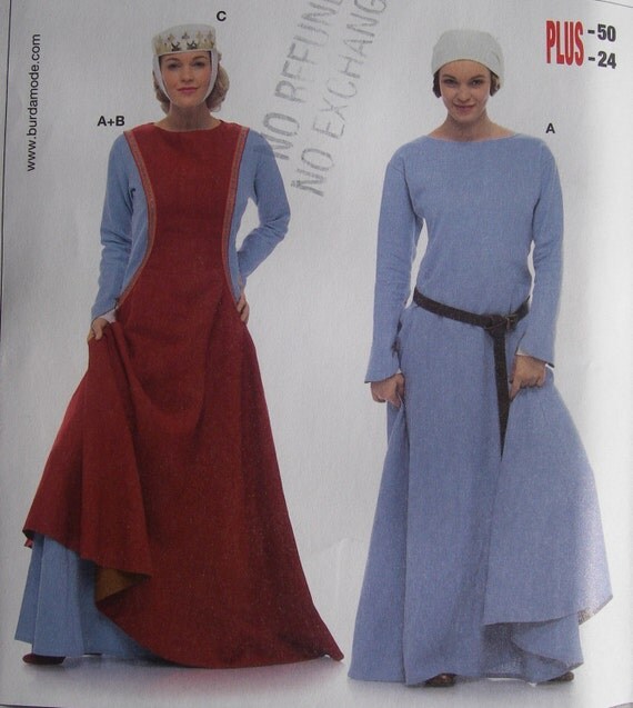 Items similar to Early Medieval Woman's Garb pattern - Burda 7977 ...