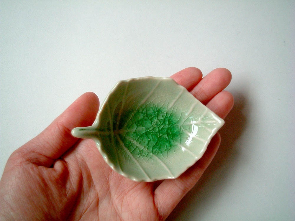 Green Leaf Ceramic Plate ceramic bowl sauce dish small