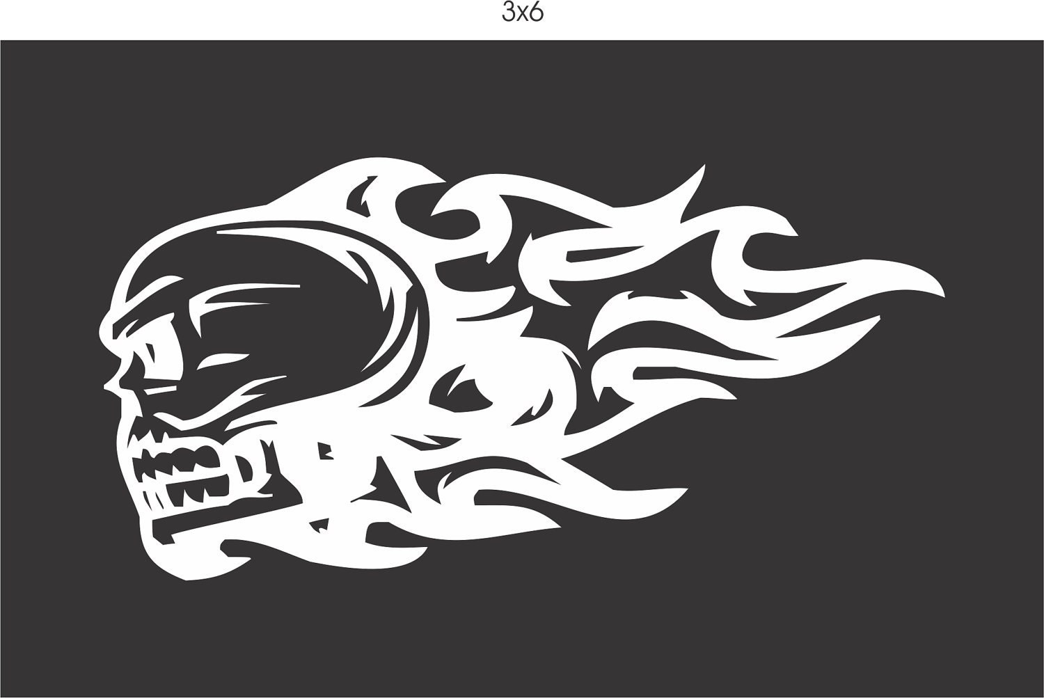 Flaming Skull Head decal sticker window car truck by DabbleDown