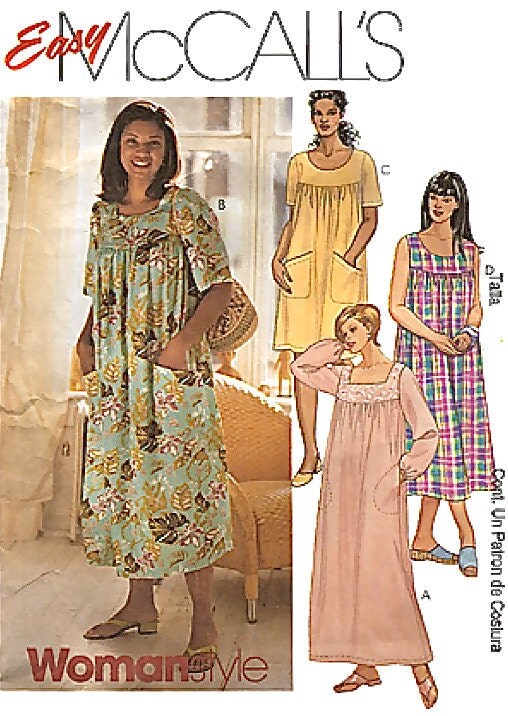 PLUS SIZE DRESS Sewing Pattern Womens Muu Muu Lounge