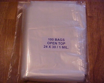 100 Clear Plastic 1 Mil 20x20 Poly Bags 20 x 20 by PeabosPlace