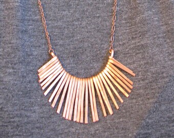 Copper Necklace - Rayed Crescent - handmade copper jewelry