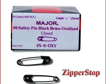 7/8 inch Number 0 Brass Safety Pins 1440 per Box 10 Gross