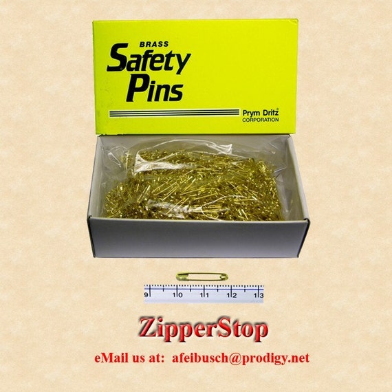 7/8 inch Number 0 Brass Safety Pins 1440 per Box by zipperstop