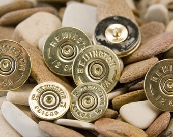 12 gauge Shotgun shell blazer buttons, 28g cuff buttons set of 6