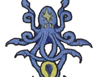 Huge Giant Octopus Octopie Jacket Back Iron on Patch Robot