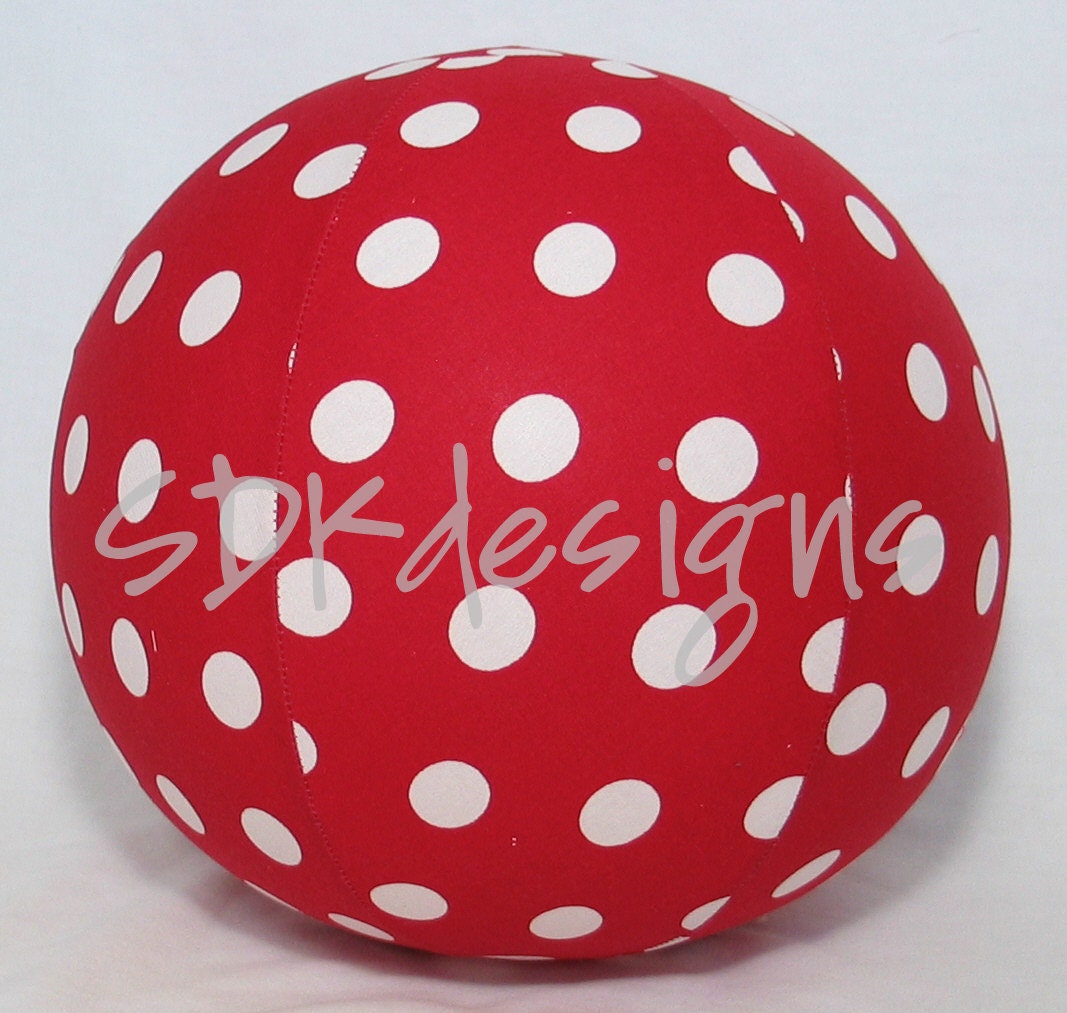 Balloon Ball Large Red polka dots fabric Perfect Birthday