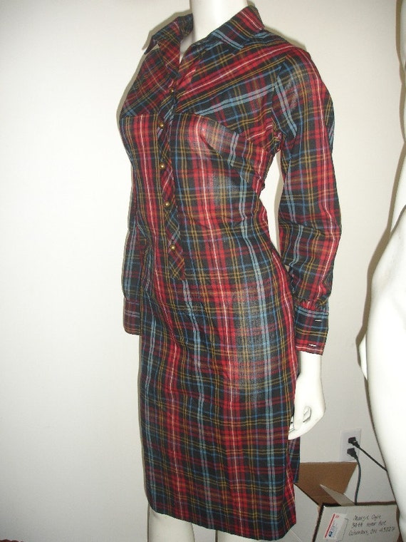 Vintage Plaid Emo Shirt Dress PERFECT for FALL size 8 10