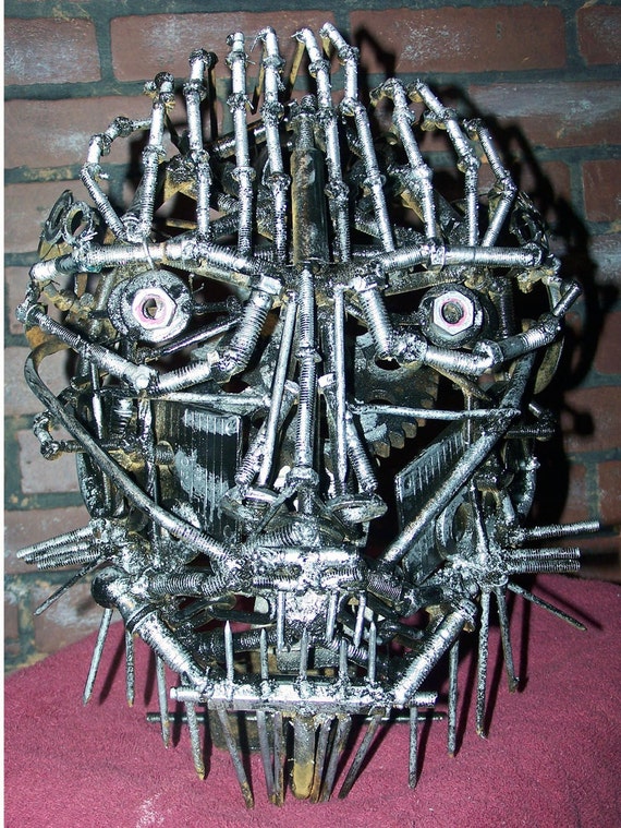 Metal Face Welded Scrap Sculpture Up by ARTicklesME on Etsy