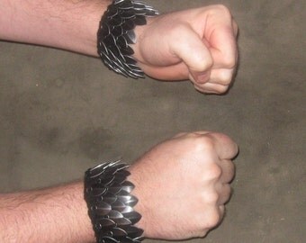 Dragon Scale Gauntlets Knitted Dragonhide Armor Elbow Length