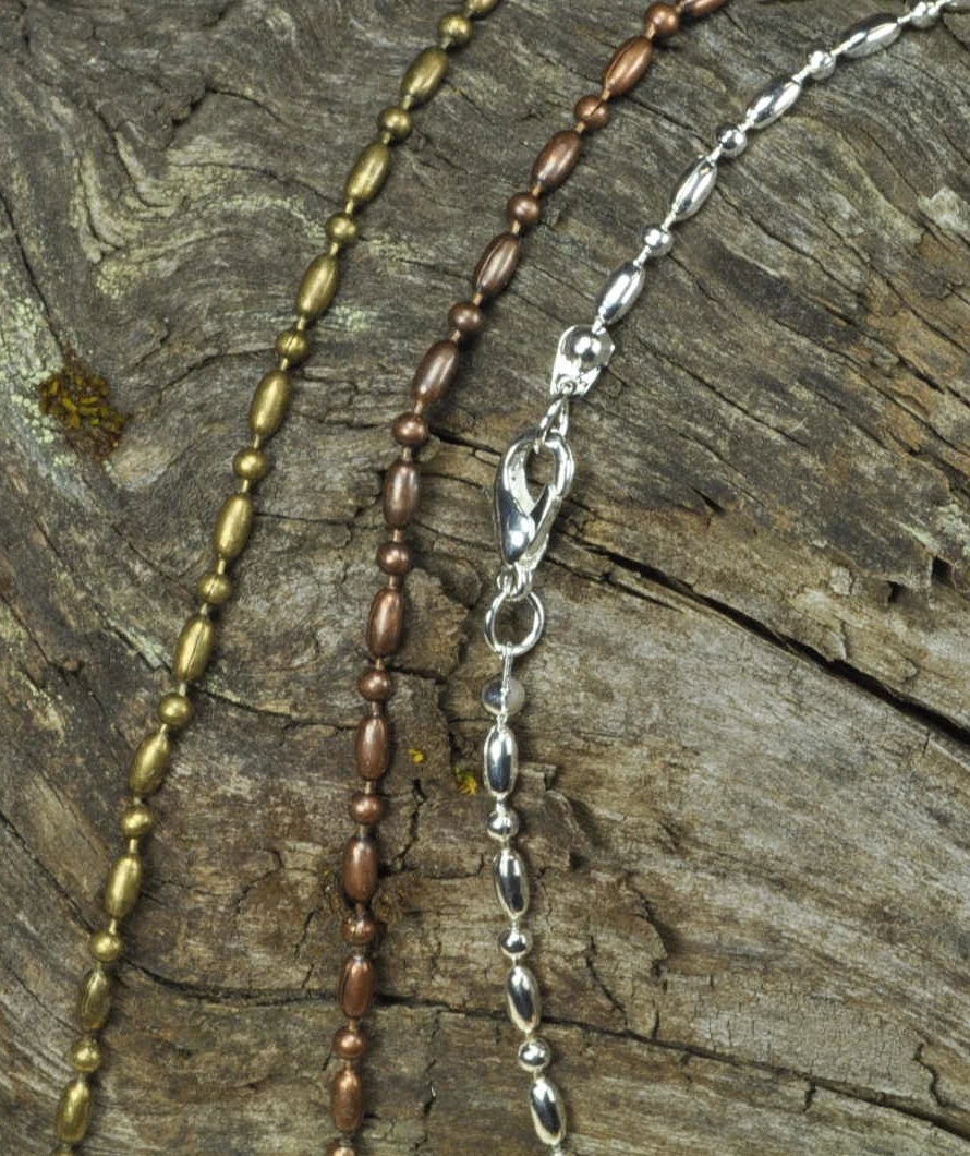 10 High Quality 20 inch Bead Bar Chain 2.4 mm with Lobster