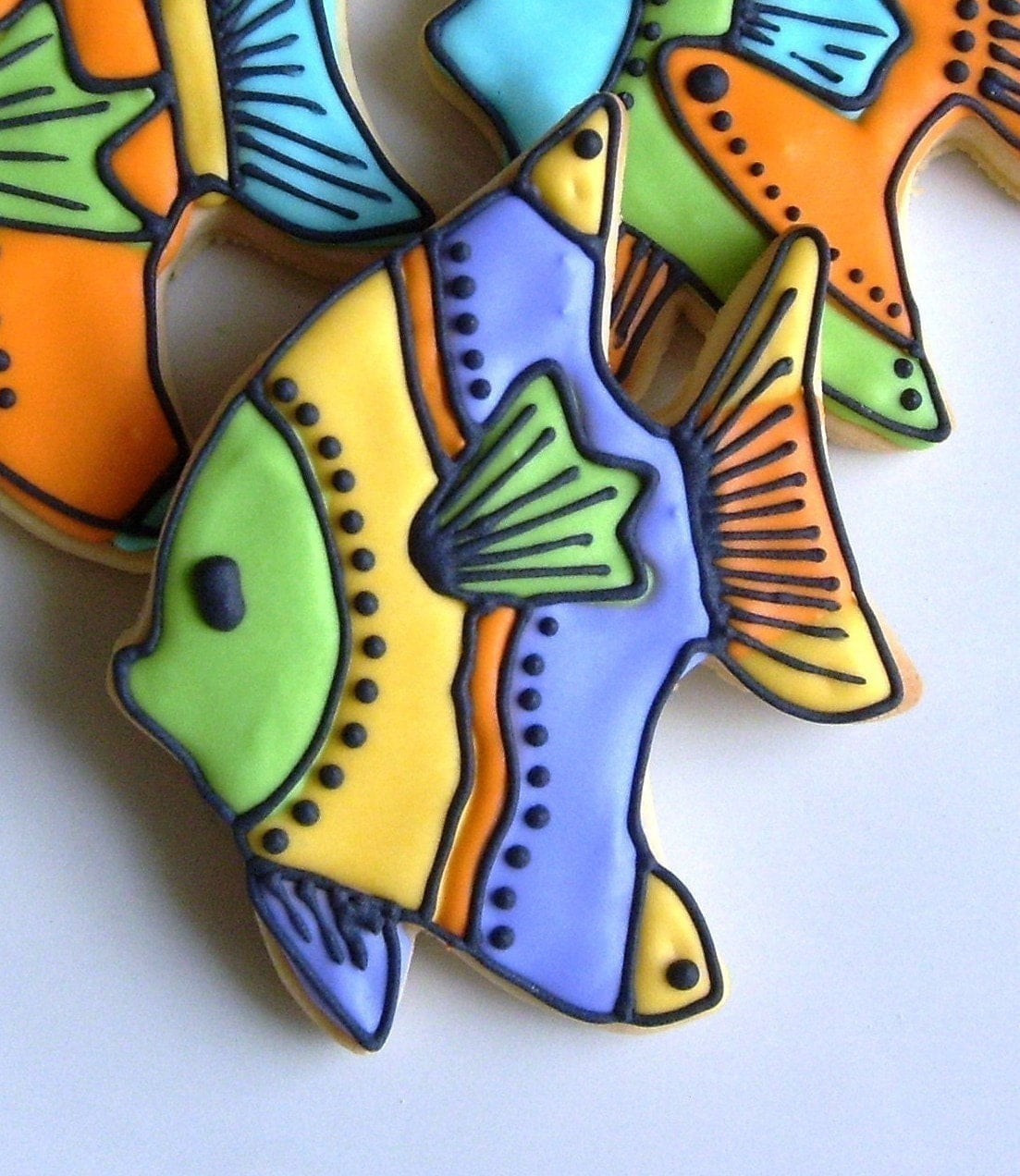 Tropical Fish Decorated Cookie Favors Fish Cookies Fish