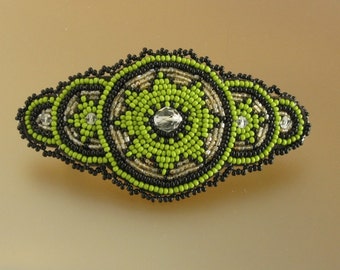 Seed bead barrette | Etsy